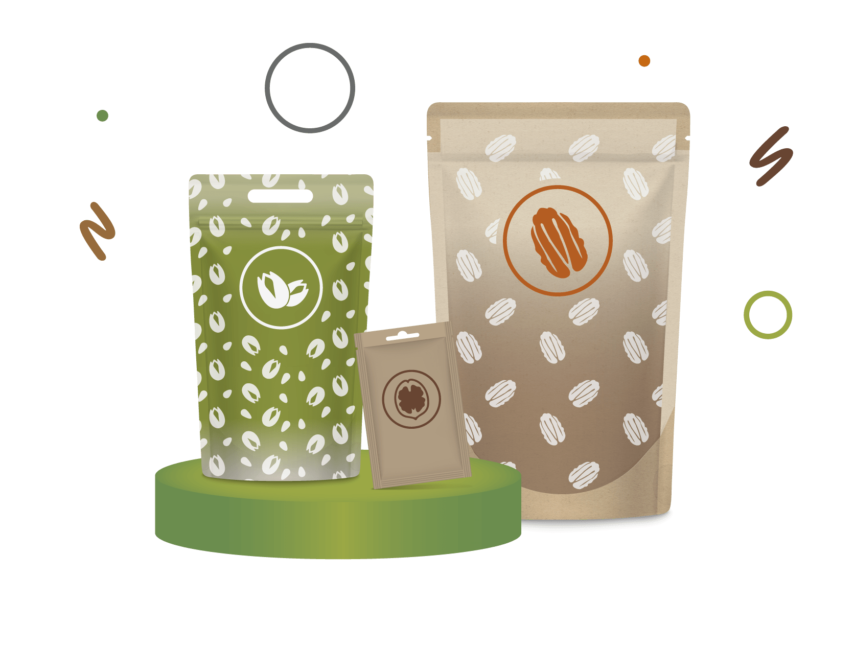 Custom Printed Pouch Packaging For Nuts Products